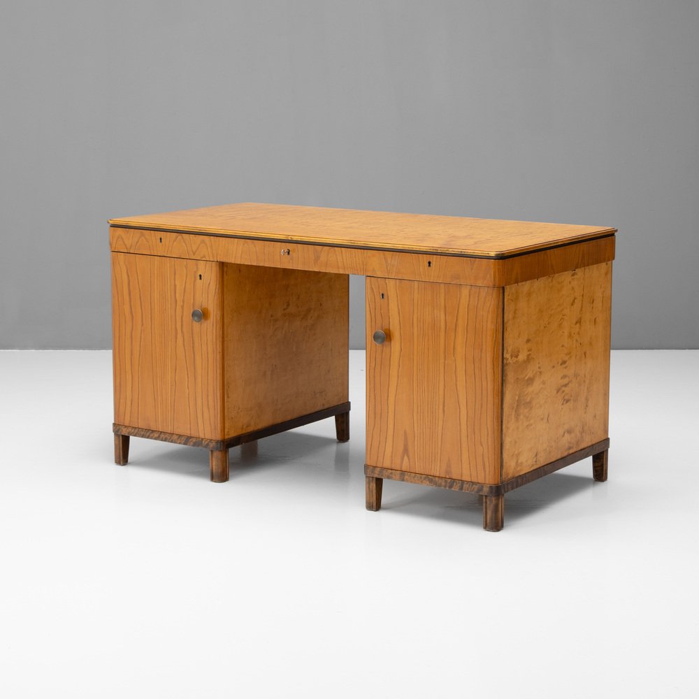 Art Deco Pedestal Desk, 1930 for sale at Pamono