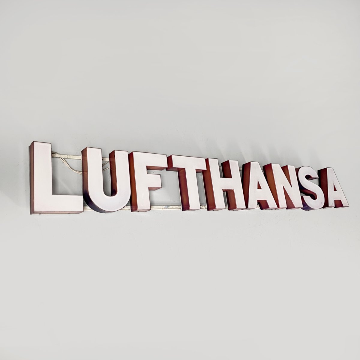 German Modern Lufthansa Sign in White Arylic Glass, 1970s for sale at ...