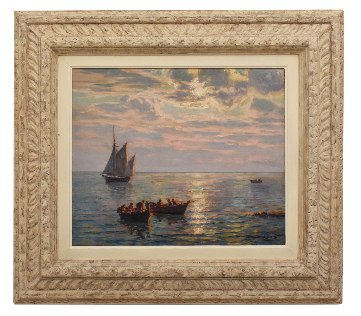 Charles Louis Eugène Signoret, Marine Seascape, Late 19th Century, Oil ...