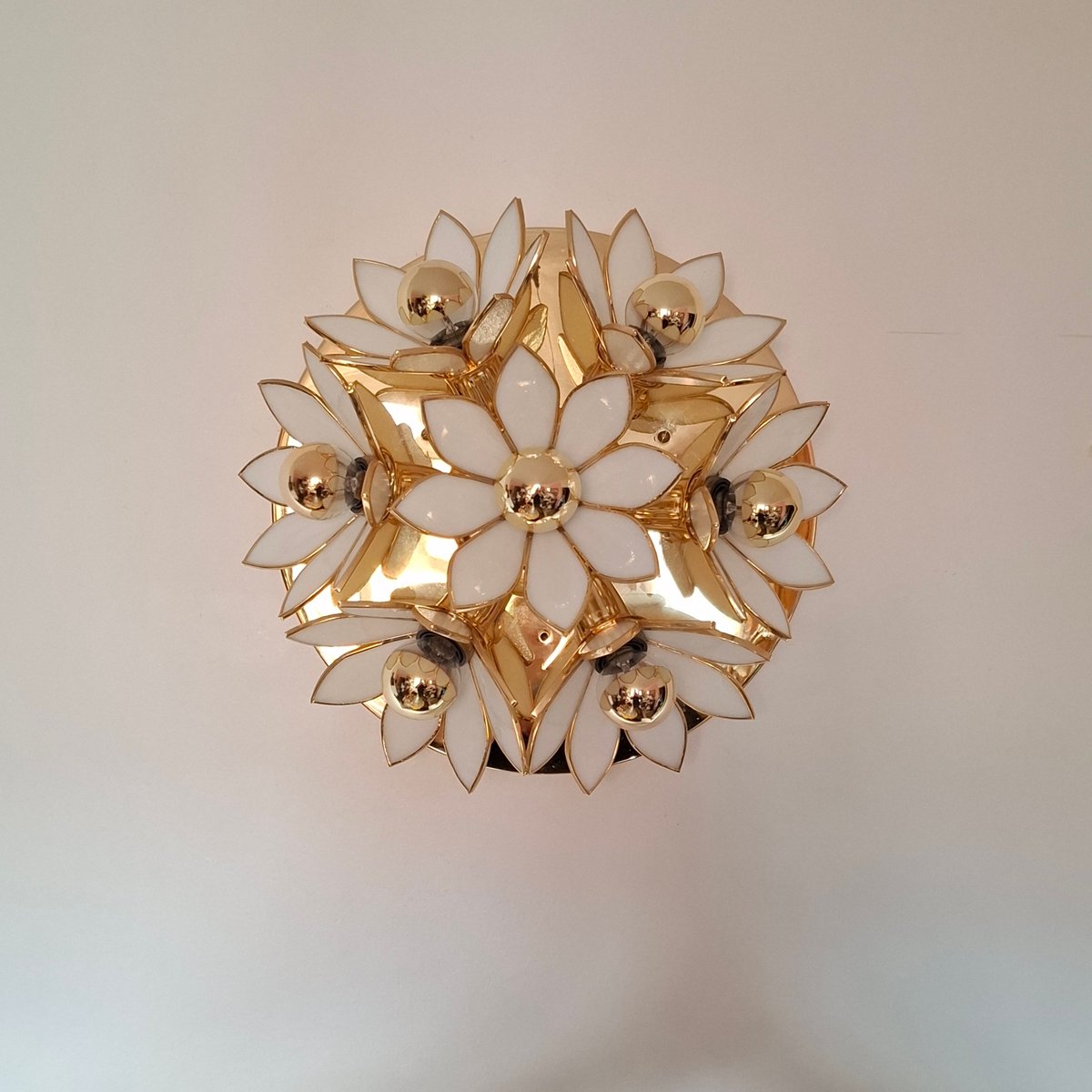 German Lotus Flower Ceiling Light, 1970s for sale at Pamono
