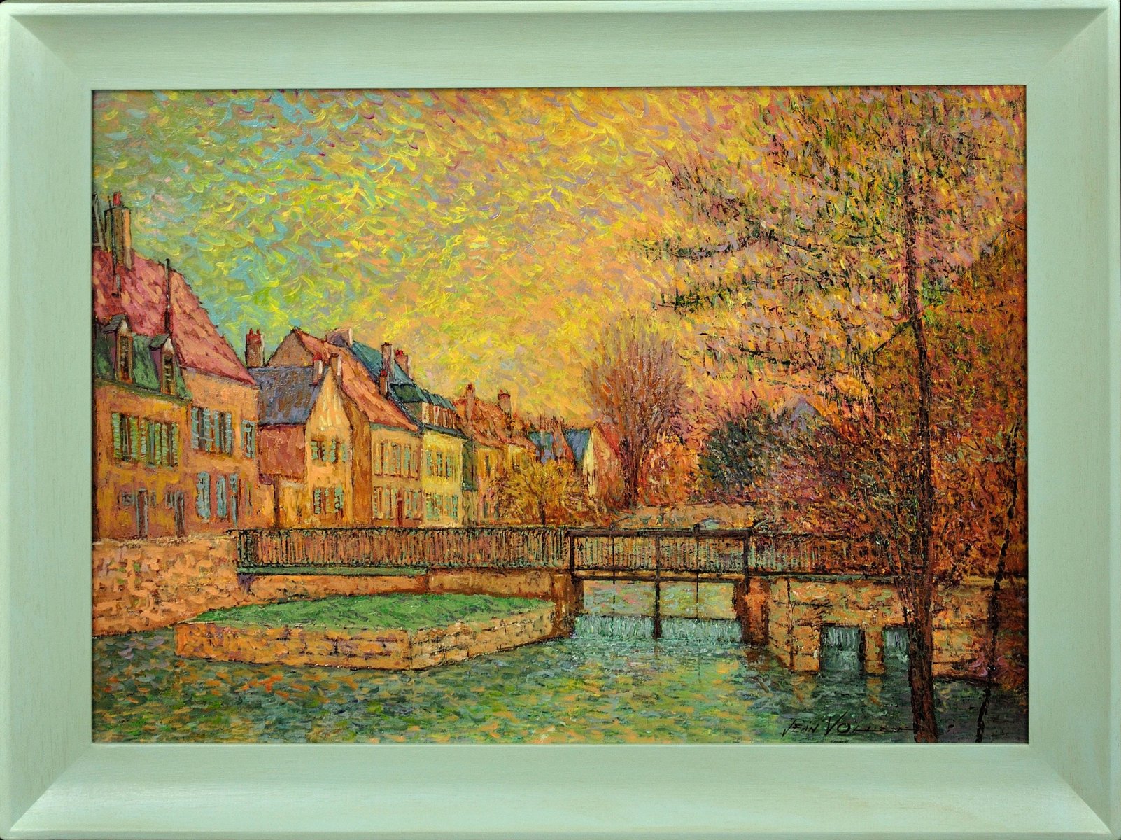Jean Vollet, The River Eure, The Quarter of Chartres, Oil Painting ...