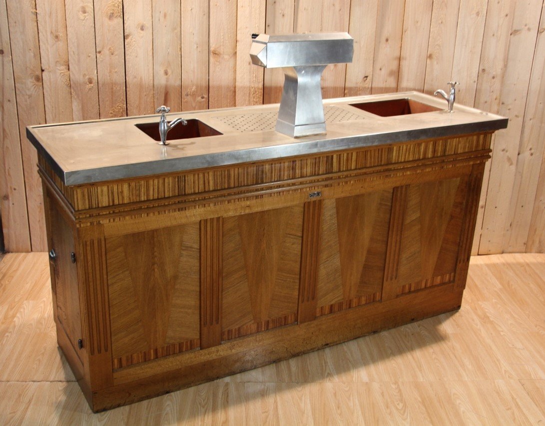 Art Deco Bistrot Bar with Zinc Top, 1930s for sale at Pamono