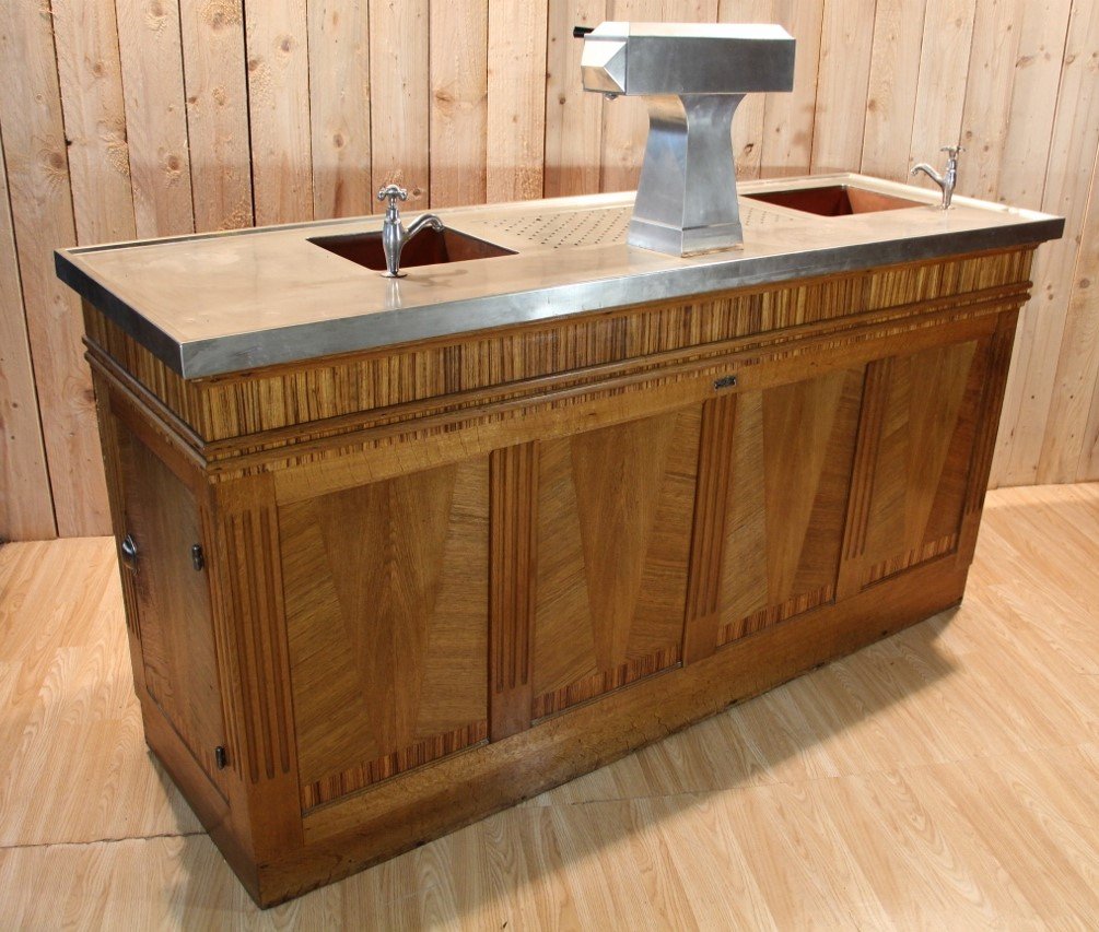Art Deco Bistrot Bar with Zinc Top, 1930s for sale at Pamono