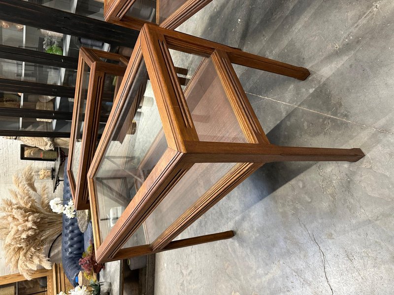 Art Deco Style Display Cabinets in Solid Mahogany, 1960s, Set of 3 for ...