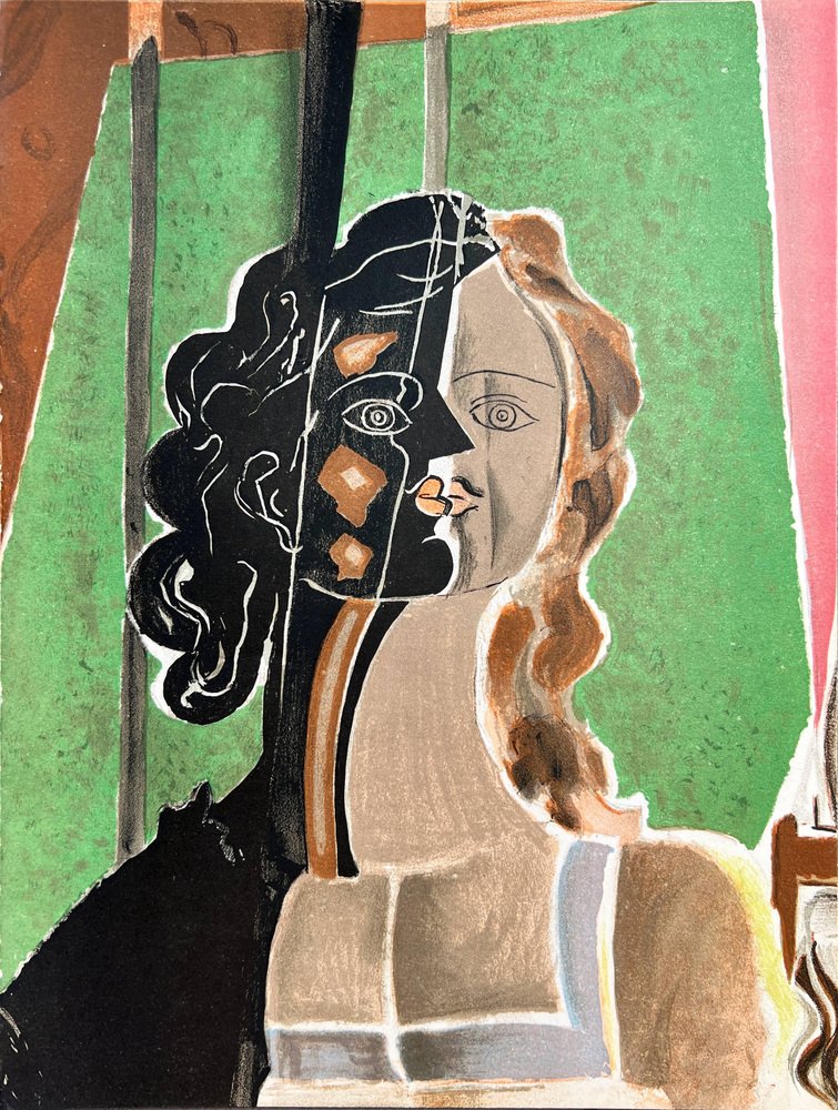 Georges Braque, Cubist Portrait, 1939, Lithograph for sale at Pamono