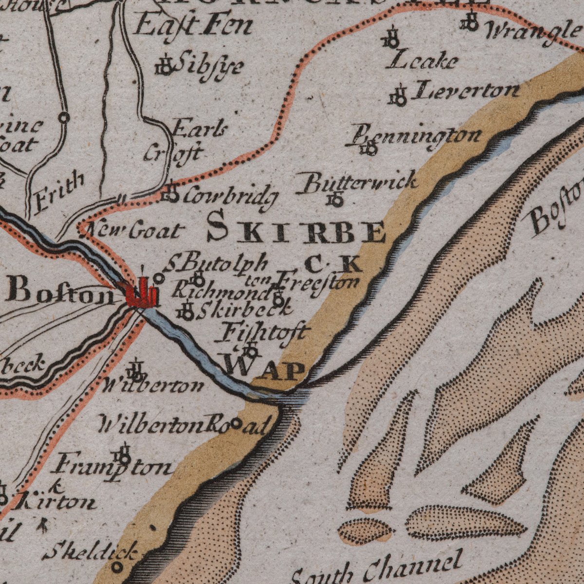 Antique Victorian English Cartography Lincolnshire Map from Robert Morden, 1900s for sale at Pamono