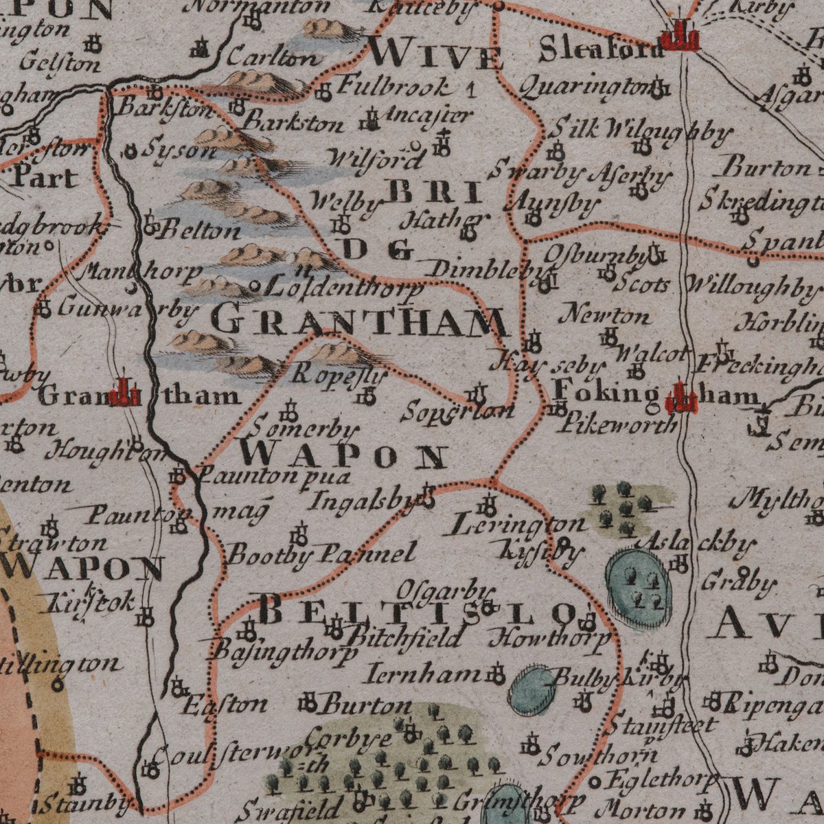 Antique Victorian English Cartography Lincolnshire Map from Robert ...