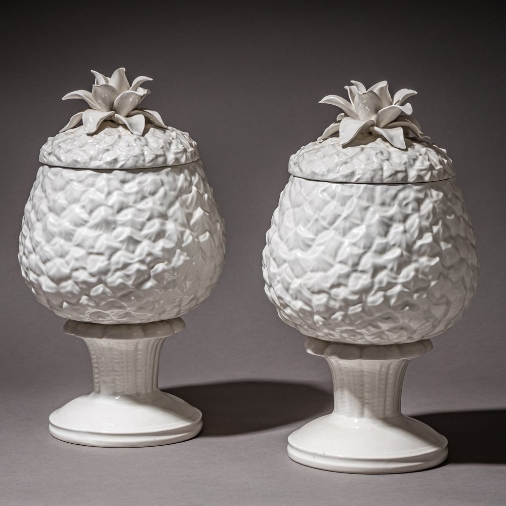 Lidded Pineapple Vases in Porcelain, 20th Century, Set of 2 for sale at ...