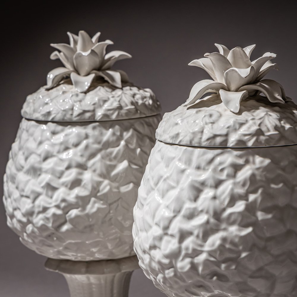 Lidded Pineapple Vases in Porcelain, 20th Century, Set of 2 for sale at ...