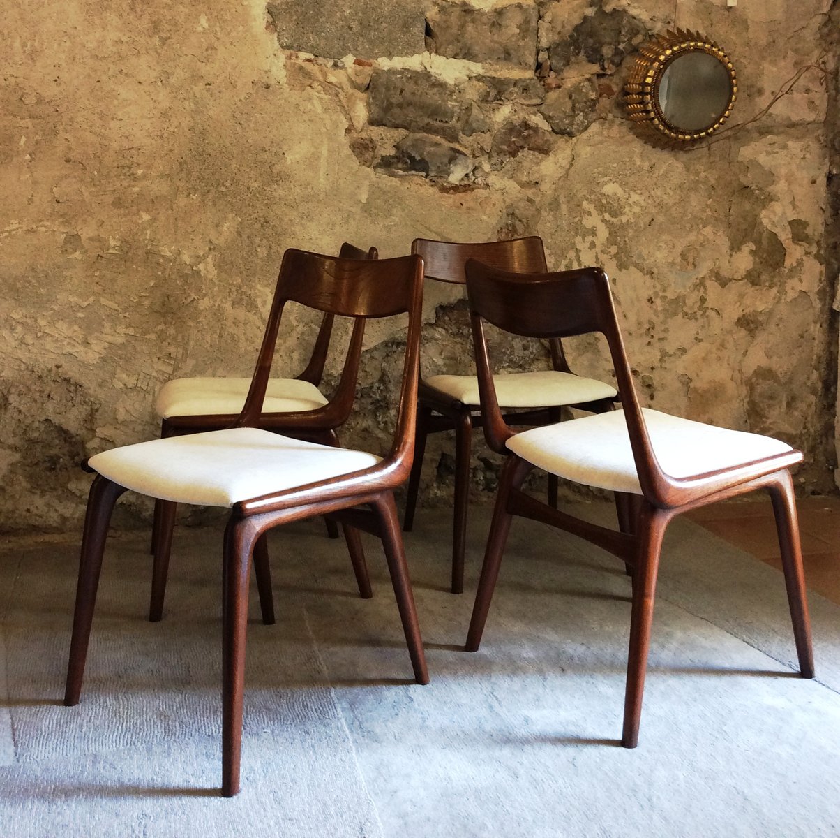 Boomerang Mod 370 Stühle von Alfred Christensen für Slagelse, 1950er, 4er Set bei Pamono kaufen