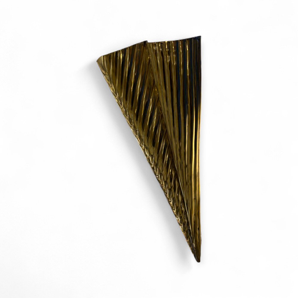 Art Deco Lobed Triangular Wall Sconces, 1950s, Set of 2 for sale at Pamono