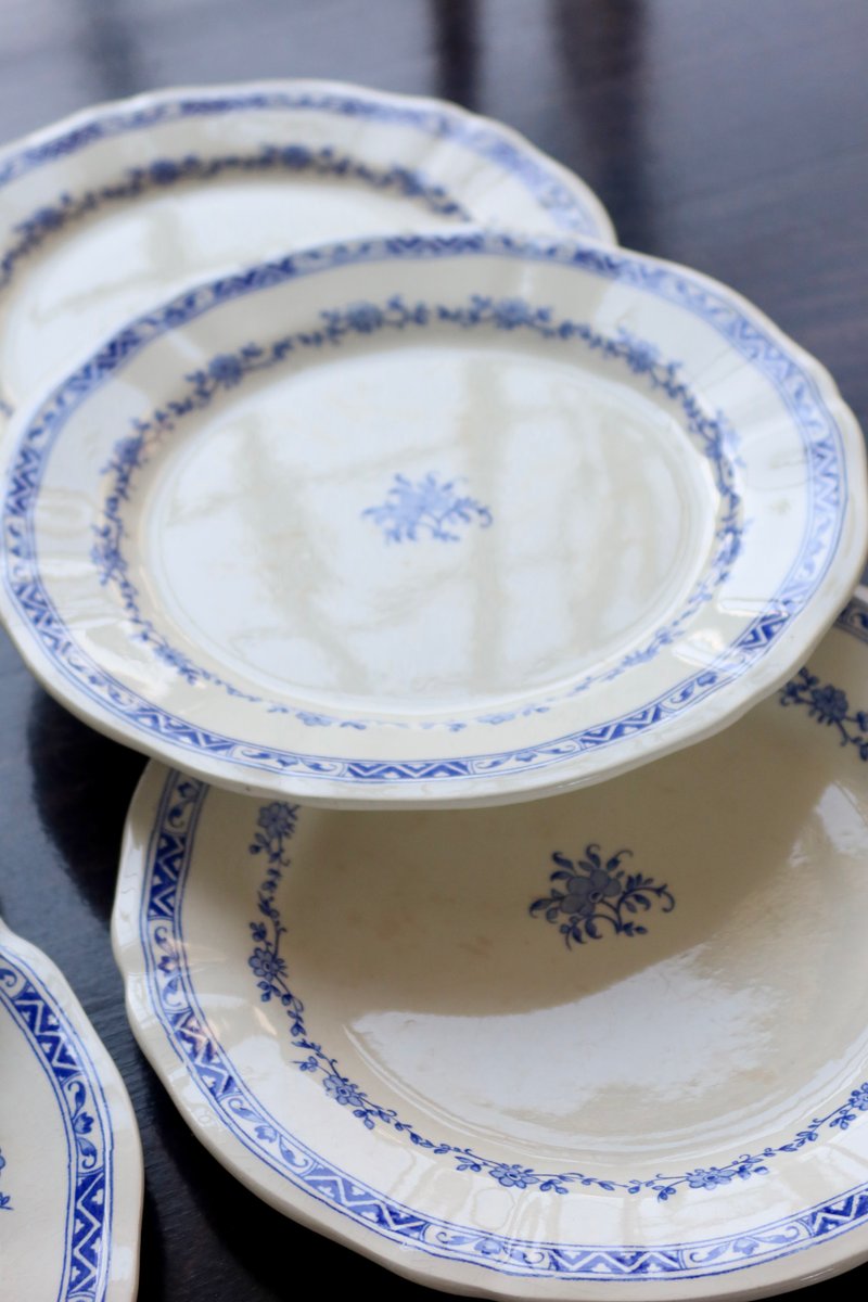 Vintage Dinner Plates with Royal Pattern from Gien, 1940s, Set of 6 for ...