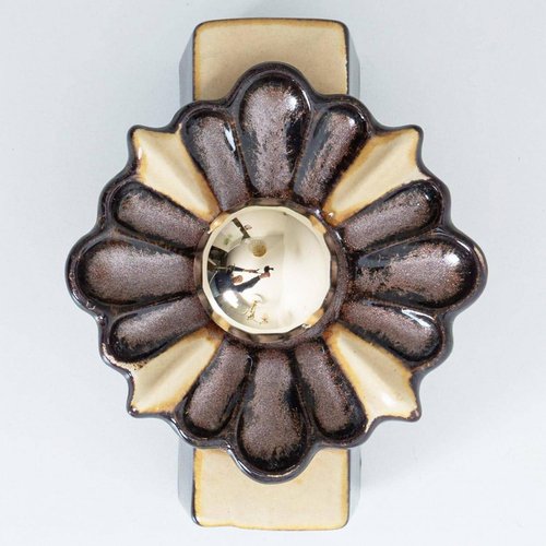 Rectangular Flower-Shaped Wall Lights in Ceramic attributed to Pan ...