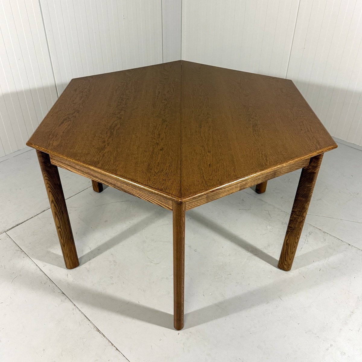 Extendable Hexagon Dining Table, 1970s for sale at Pamono