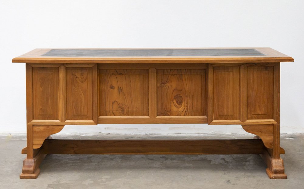Vintage Indonesian Teak Desk for sale at Pamono