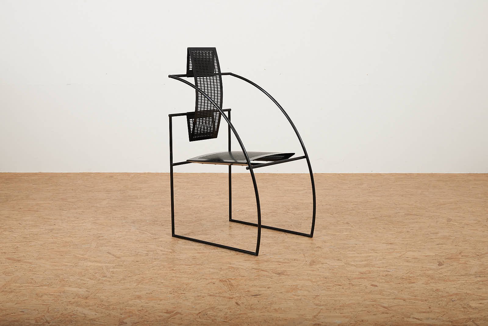 Quinta Chair in Tubular Steel and Black Lacquered Perforated Sheet Steel by Mario Botta for ...