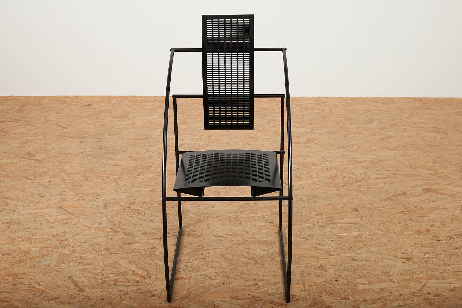 Quinta Chair in Tubular Steel and Black Lacquered Perforated Sheet Steel by Mario Botta for ...