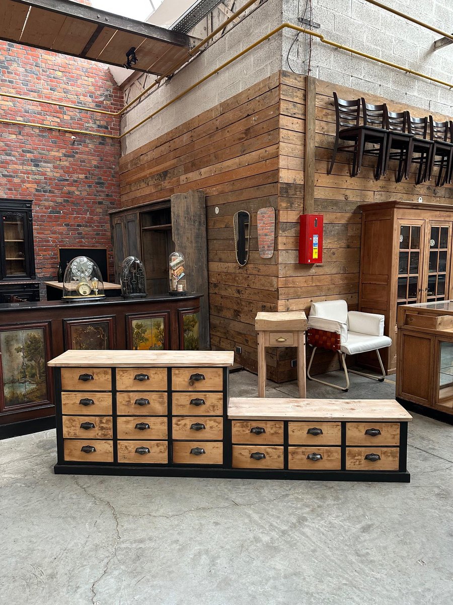 Asymmetrical Shop Counter with Drawers for sale at Pamono