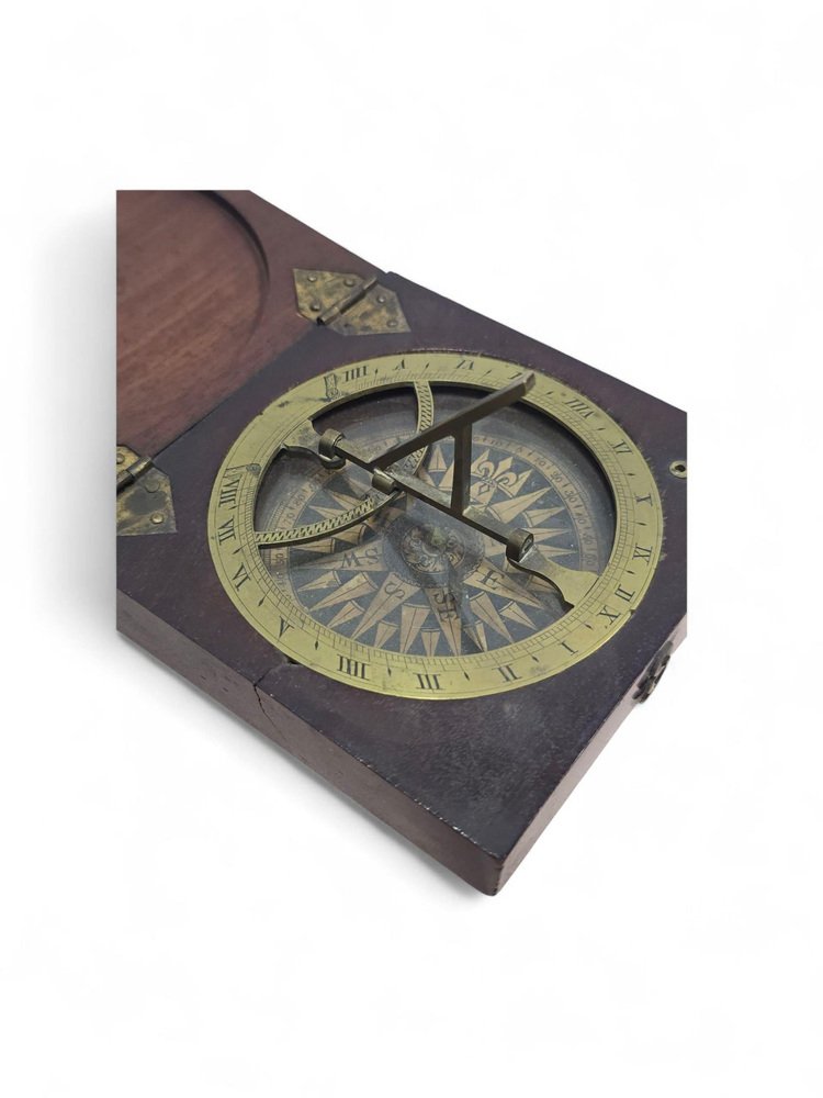 Portable Sundial in Wooden Case, 1880s for sale at Pamono