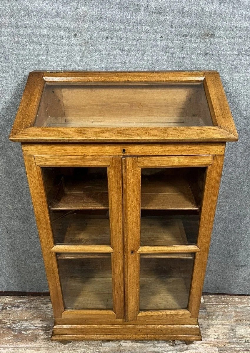 Napoleon III Pharmacy Display Case in Oak, 1880s for sale at Pamono