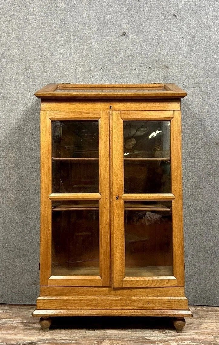 Napoleon III Pharmacy Display Case in Oak, 1880s for sale at Pamono