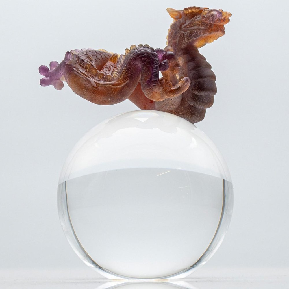 Crystal Dragon Ball from Daum, France, 1970 for sale at Pamono