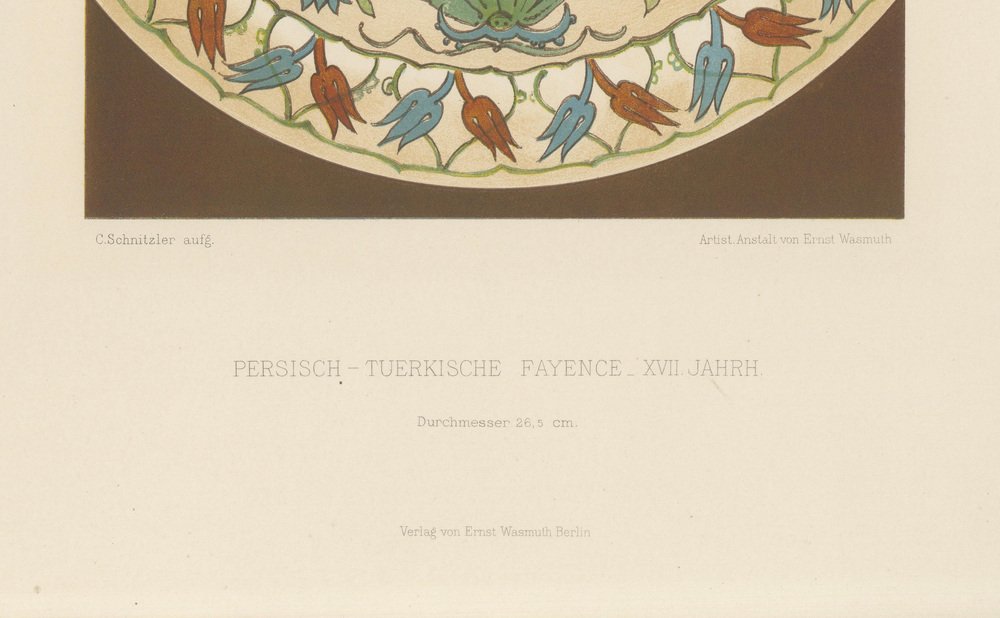 Julius Lessing, Turkish Faience Plate with Tulip and Carnation, 1890 ...