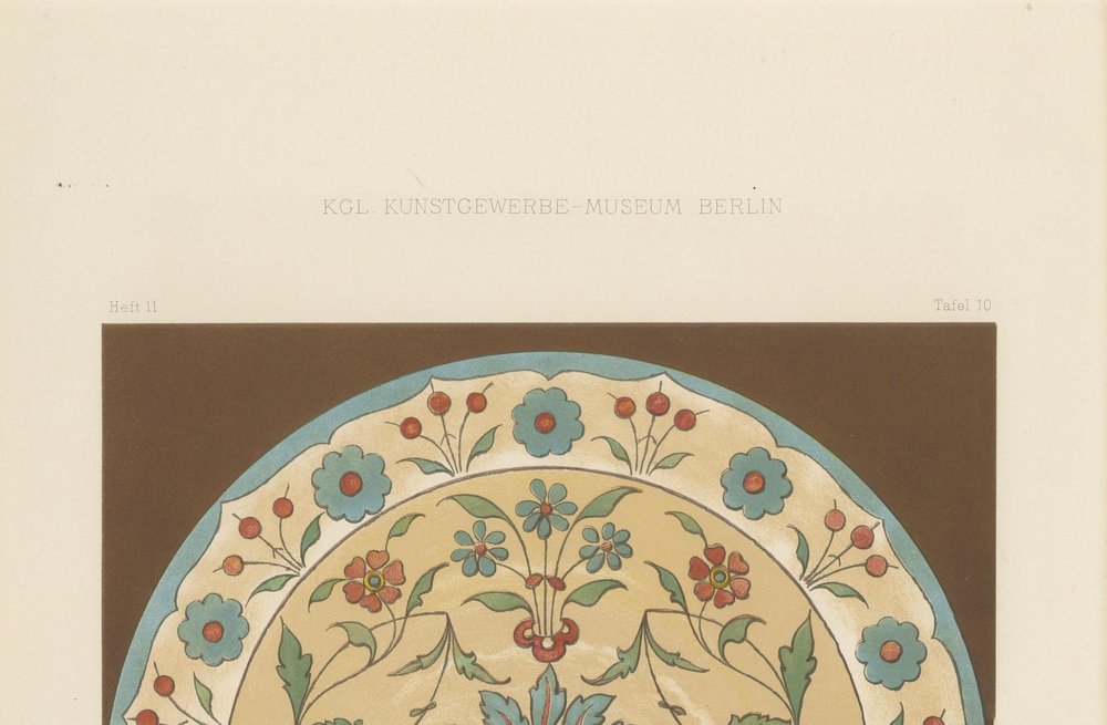 Julius Lessing, Turkish Faience Plate with Floral Medallion, 1890 ...
