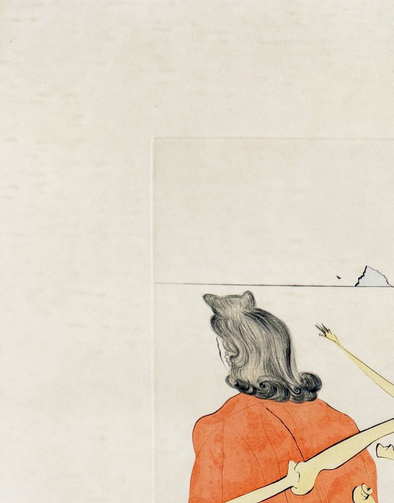 Salvador Dali, Gala's Godly Back, 1973, Drypoint Etching with Stencil ...