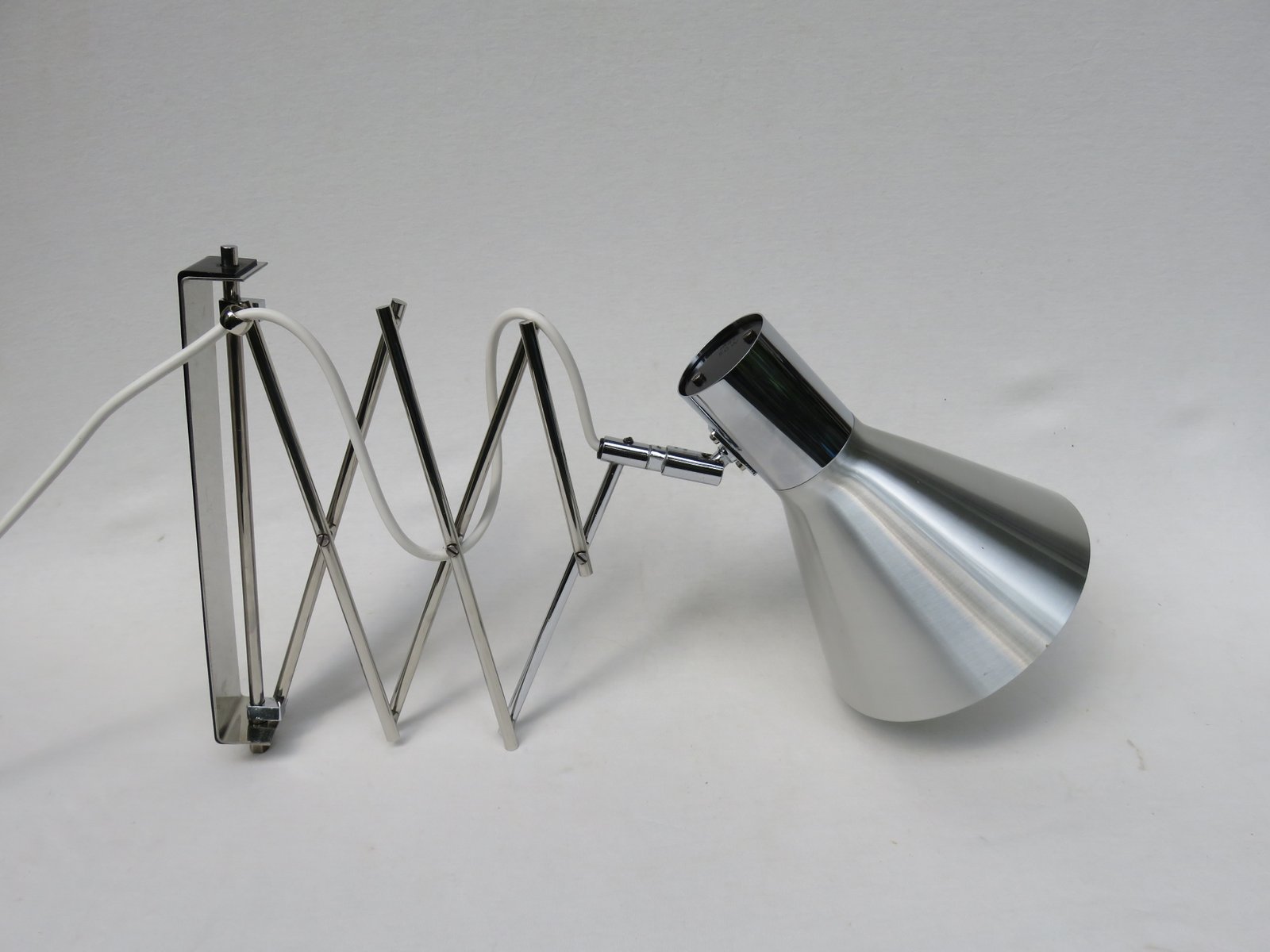 Vintage Chrome-Plated Scissor Lights in Matte Brushed Aluminum, Set of ...