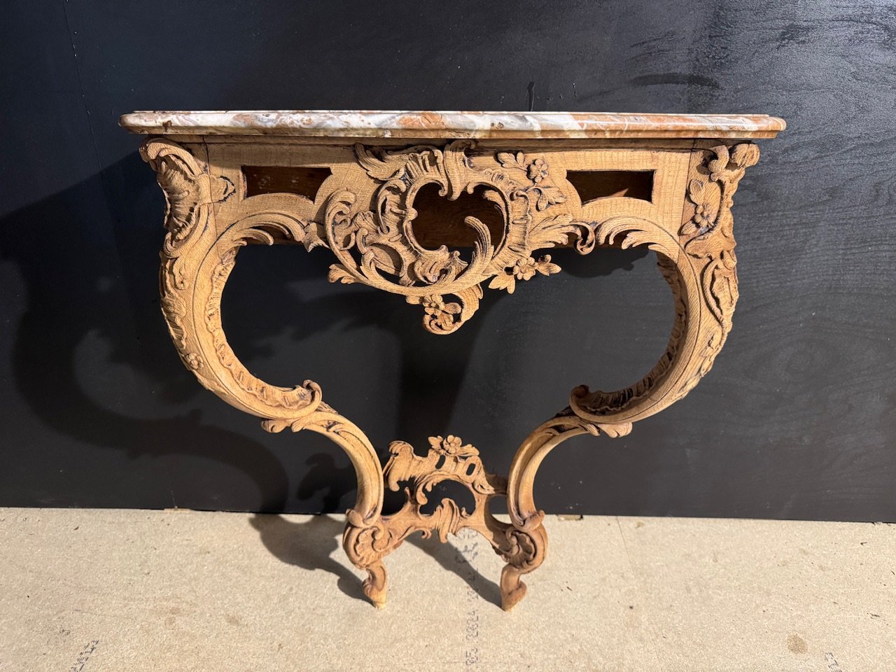 Antique French Rococo Console Table, 1870 for sale at Pamono