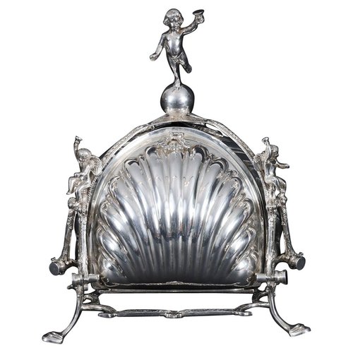 Antique Silver-Plated Triple Shell-Shaped Biscuit Box, 1900s for sale ...