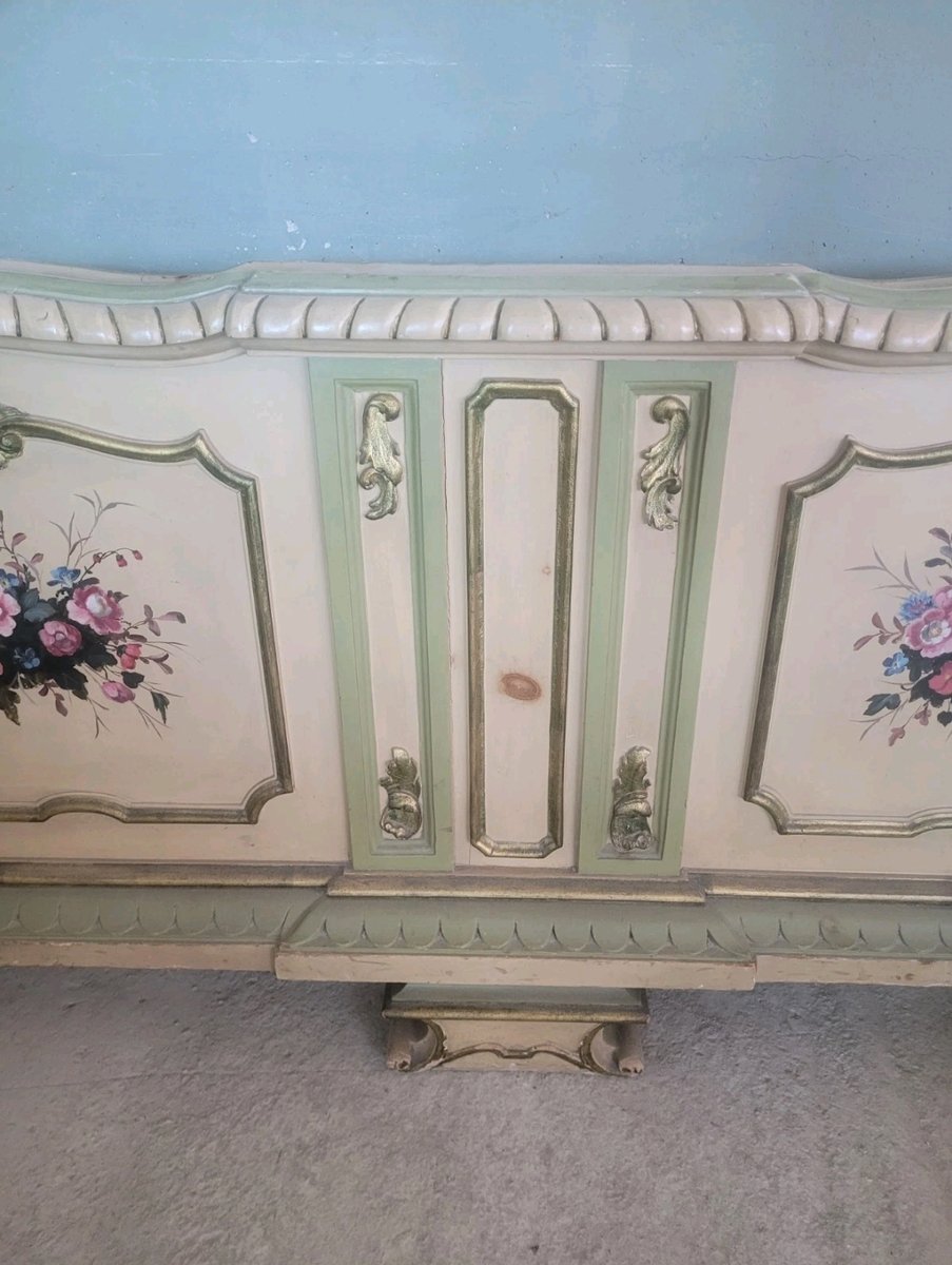 Venetian Baroque Style Double Bed Footboard, 1950s for sale at Pamono