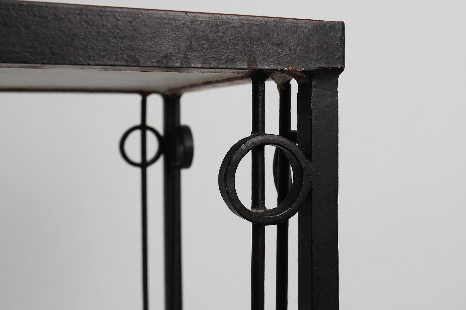 Square Cast Iron and Marble Side Table from Pia Manu, Belgium, 1960s for sale at Pamono