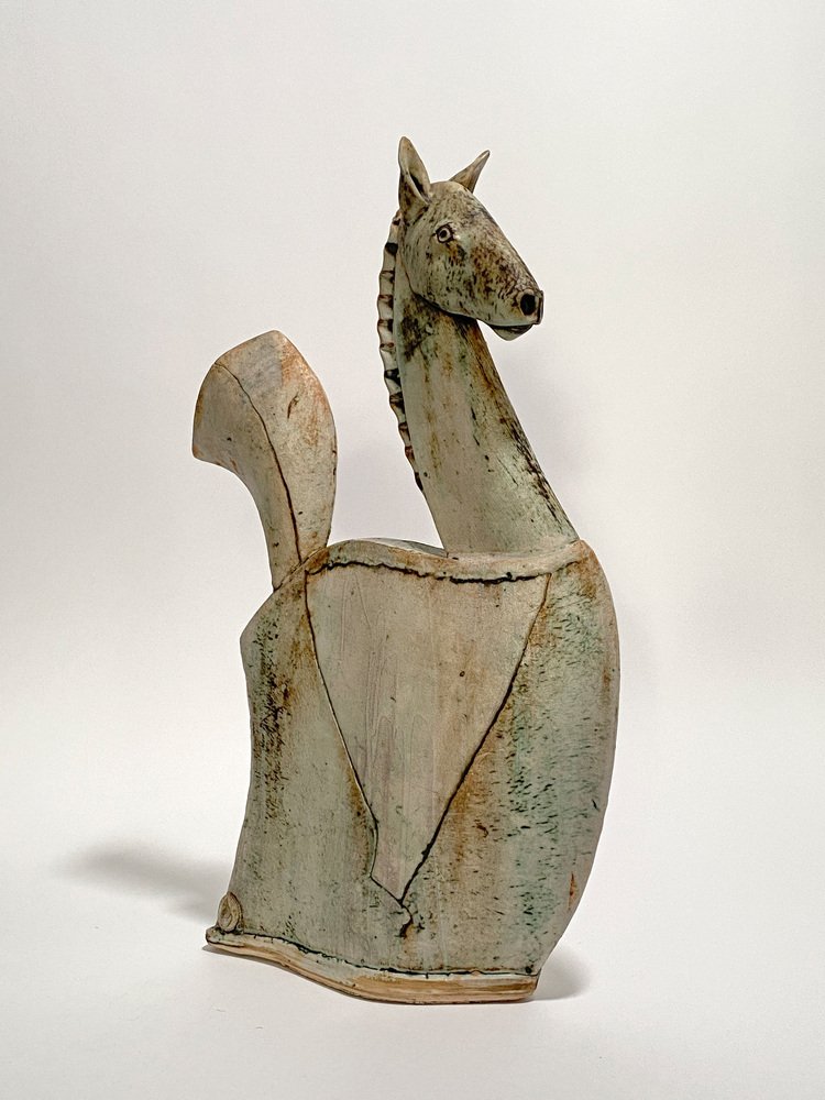 Jan Beeny, Horse Sculpture, 1980s, Patinated Terracotta for sale at Pamono