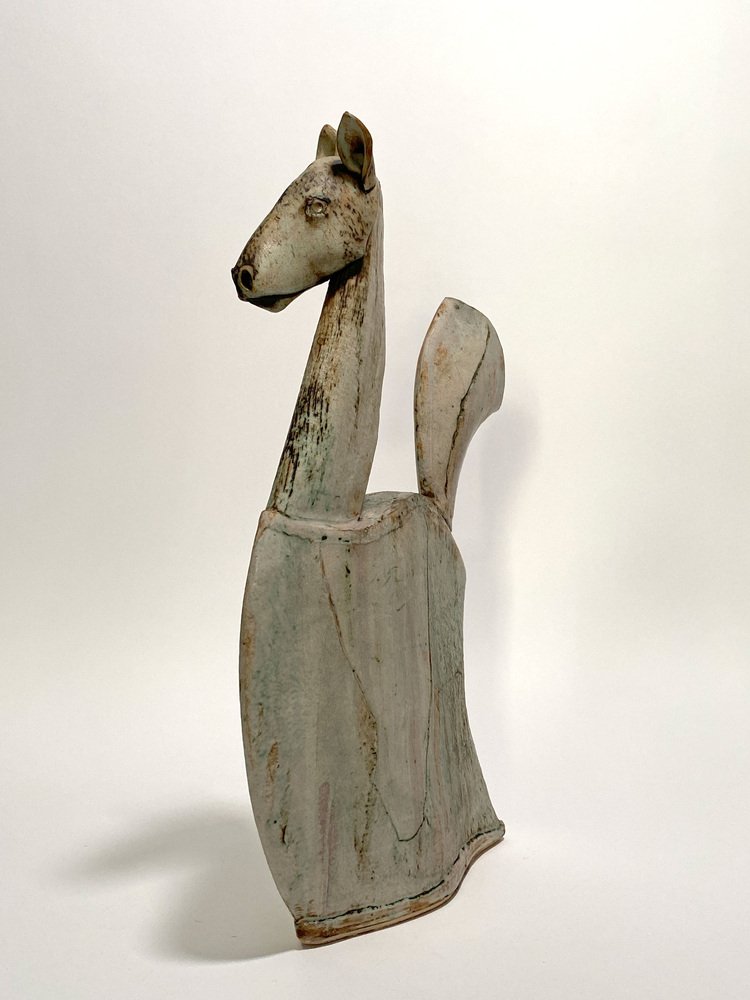 Jan Beeny, Horse Sculpture, 1980s, Patinated Terracotta for sale at Pamono
