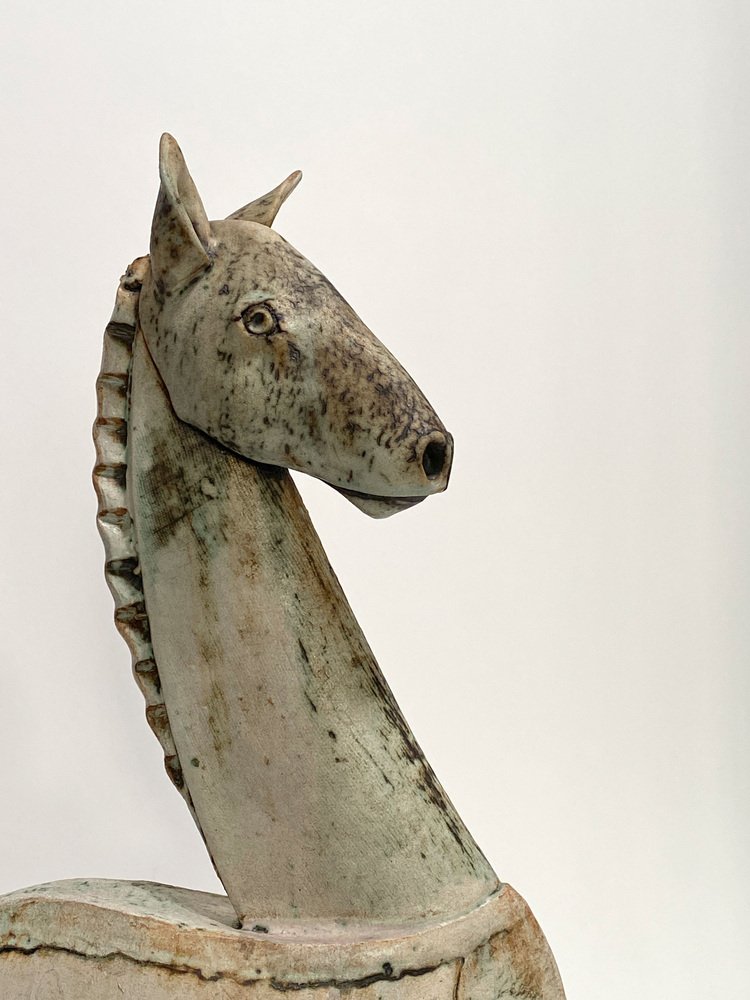 Jan Beeny, Horse Sculpture, 1980s, Patinated Terracotta for sale at Pamono