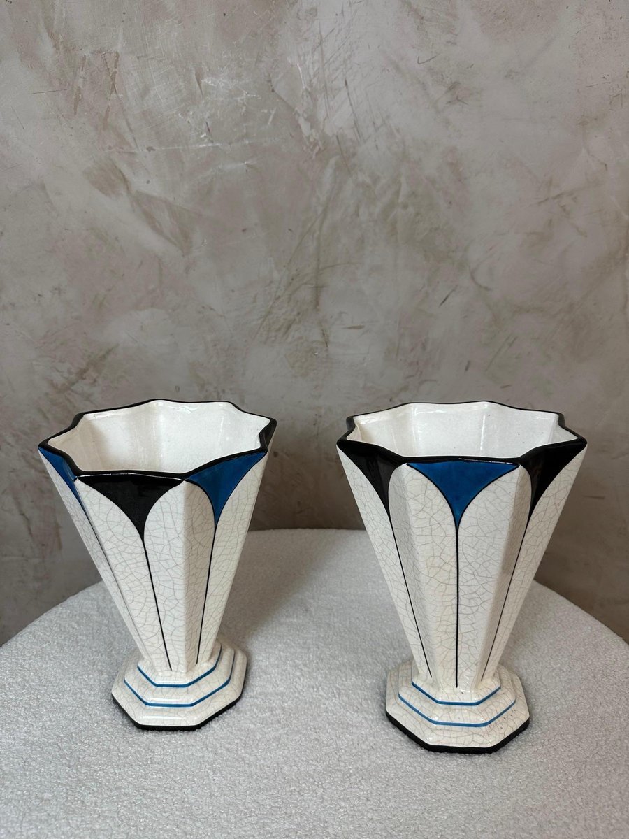 Art Deco Vases from Longwy, 1930s, Set of 2 for sale at Pamono