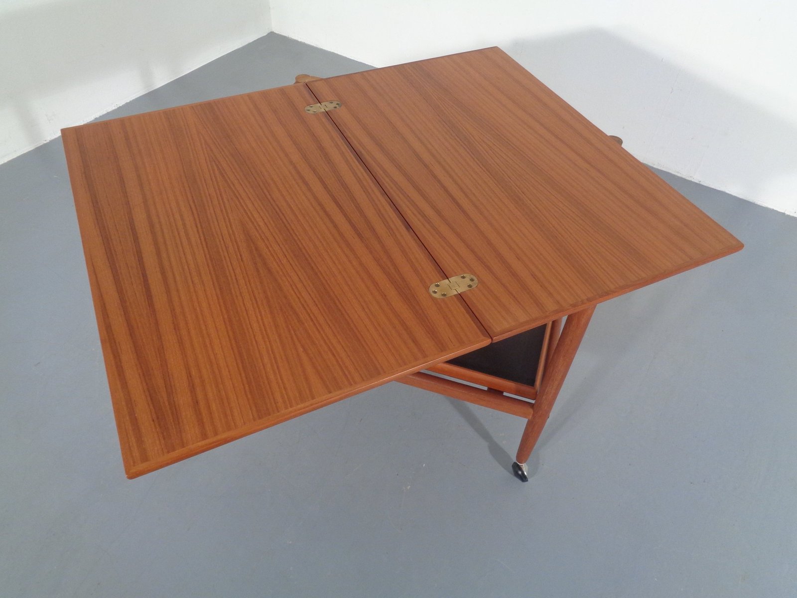 Teak Flip-Flop Expandable Cart with Removable Tray by Grete Jalk for ...