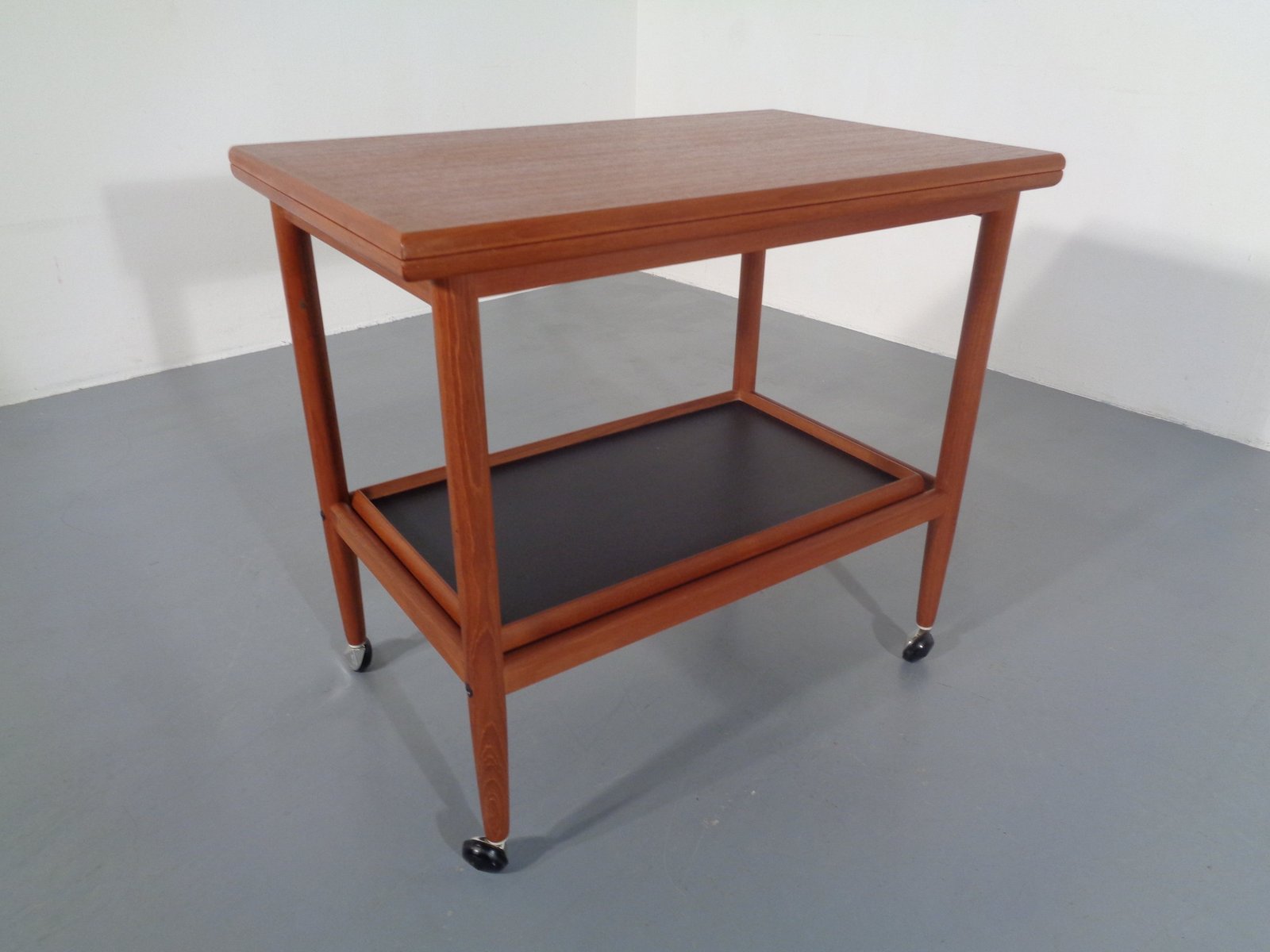 Teak Flip-Flop Expandable Cart with Removable Tray by Grete Jalk for ...