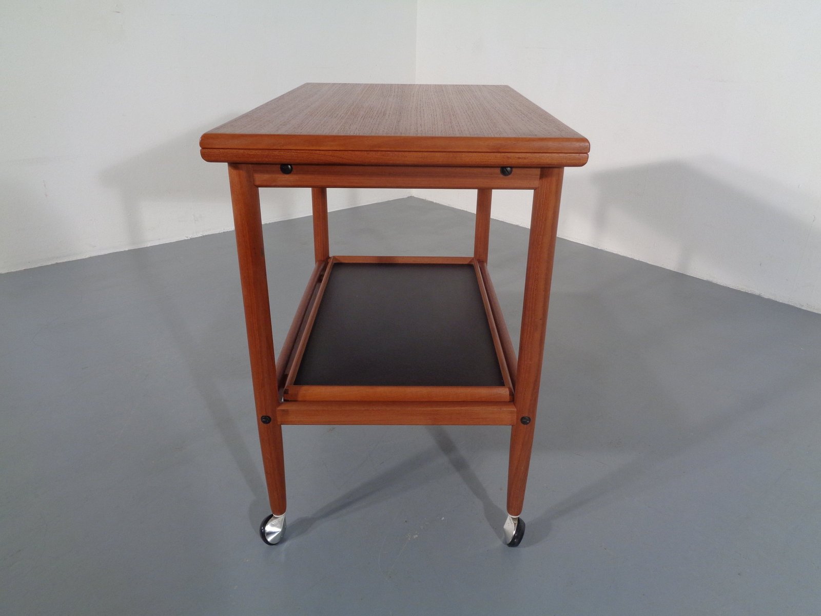 Teak Flip-Flop Expandable Cart with Removable Tray by Grete Jalk for ...