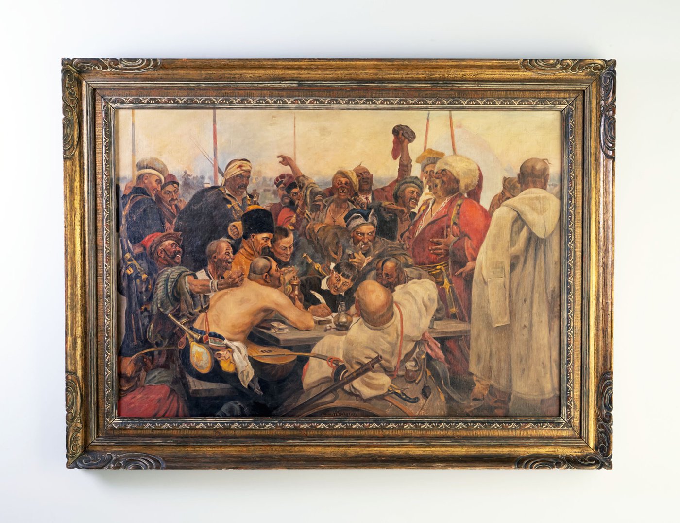 Nikolai Bakulin, Zaporozhian's Letter to Turkish Sultan, 1930s, Oil on ...