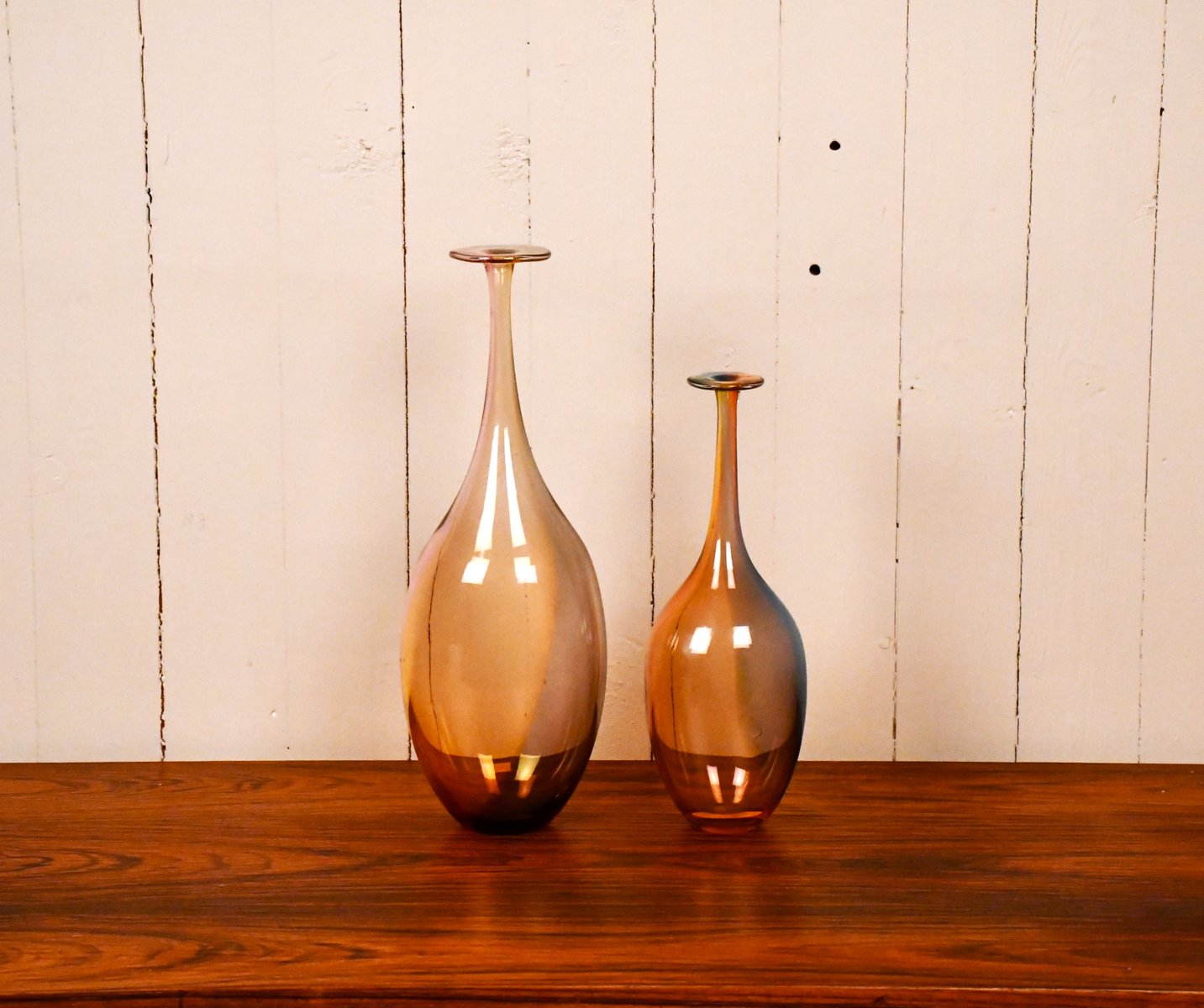 Swedish Handblown Art Glass Bottle Vases by Kjell Engman for Kosta Boda ...