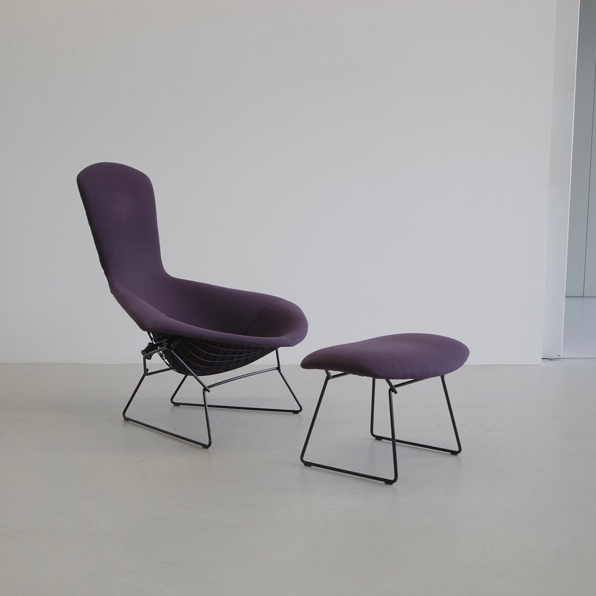 Set aus Bird Chair und Fußhocker von Harry Bertoia für Knoll, 1960er ...