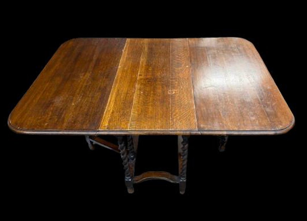 Vintage Extendable Table with Twist Rope Legs, 1920s for sale at Pamono