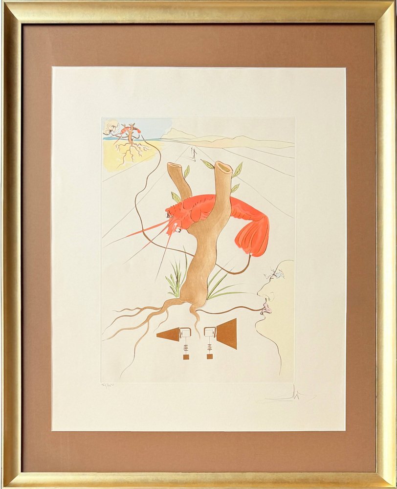 Salvador Dali, Le Téléphone (Das Telefon), 1975, Kaltnadelradierung mit ...
