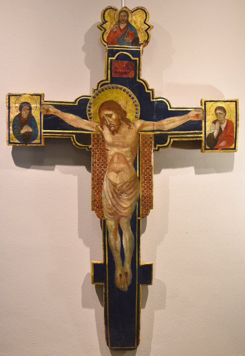 Tuscan Medieval Style Crucifix in Tempera and Oil on Wood, 19th Century ...