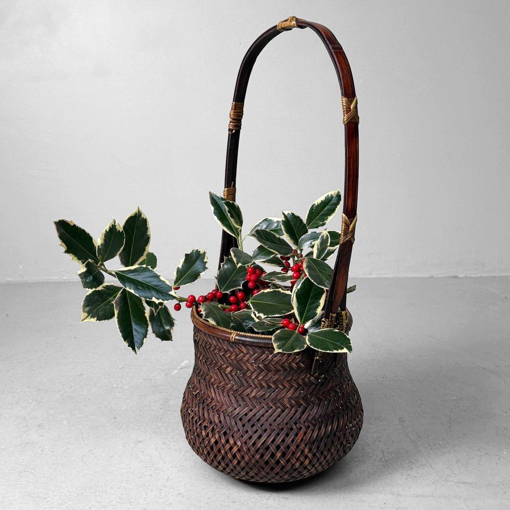 Japanese Bamboo Hanakago Ikebana Basket, 1940s for sale at Pamono