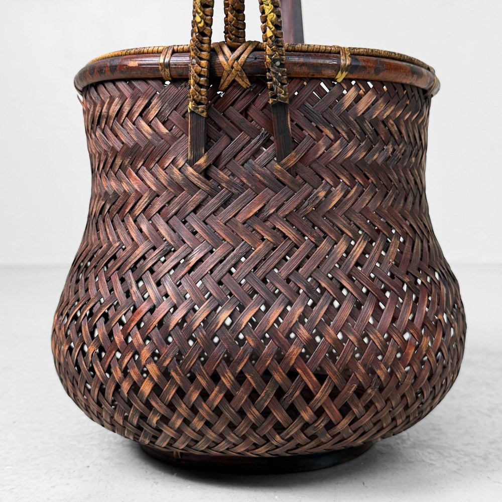 Japanese Bamboo Hanakago Ikebana Basket, 1940s for sale at Pamono
