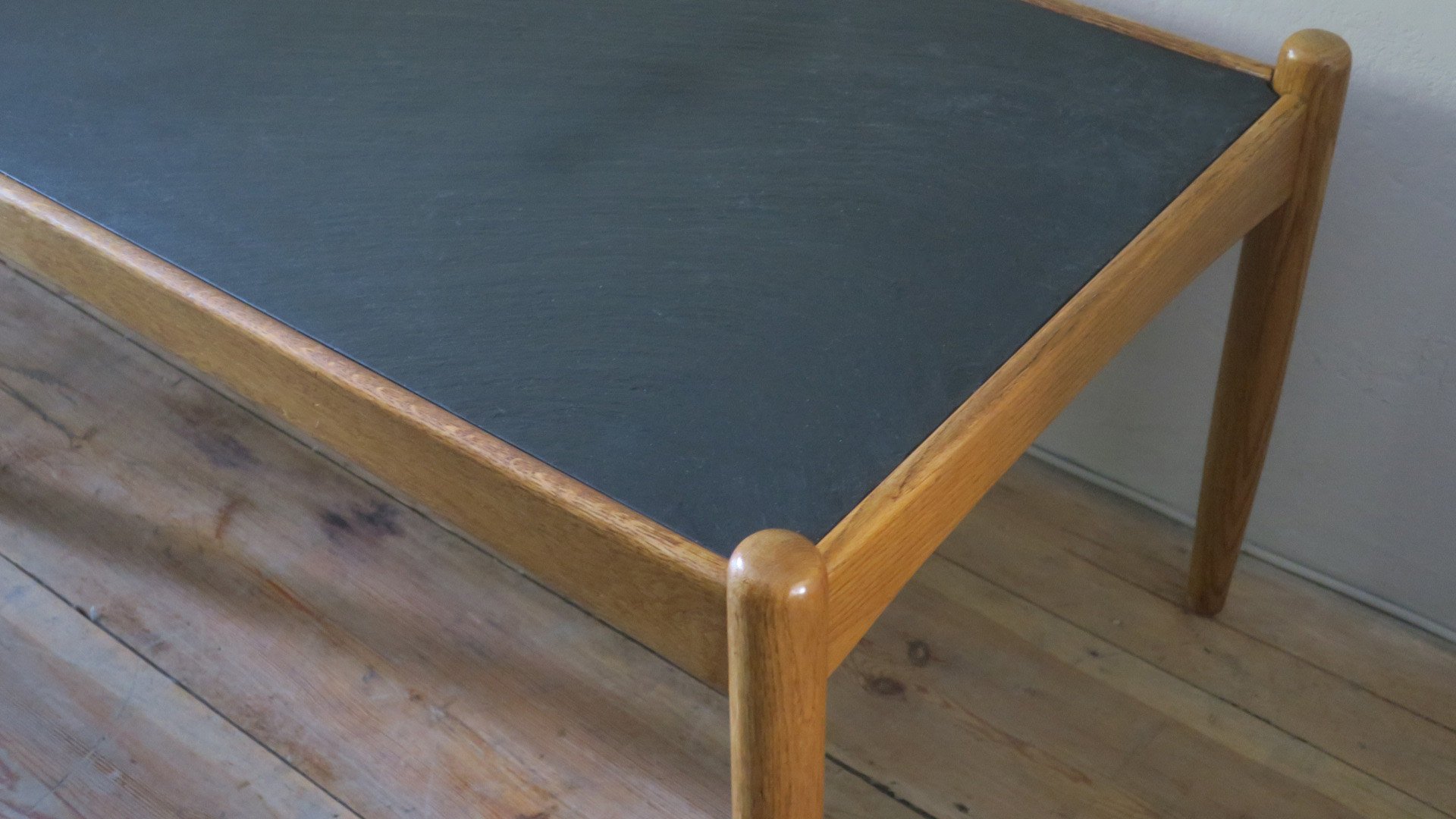 Mid-Century Modern Slate and Oak Coffee Table by Eric Merthen, 1960s ...